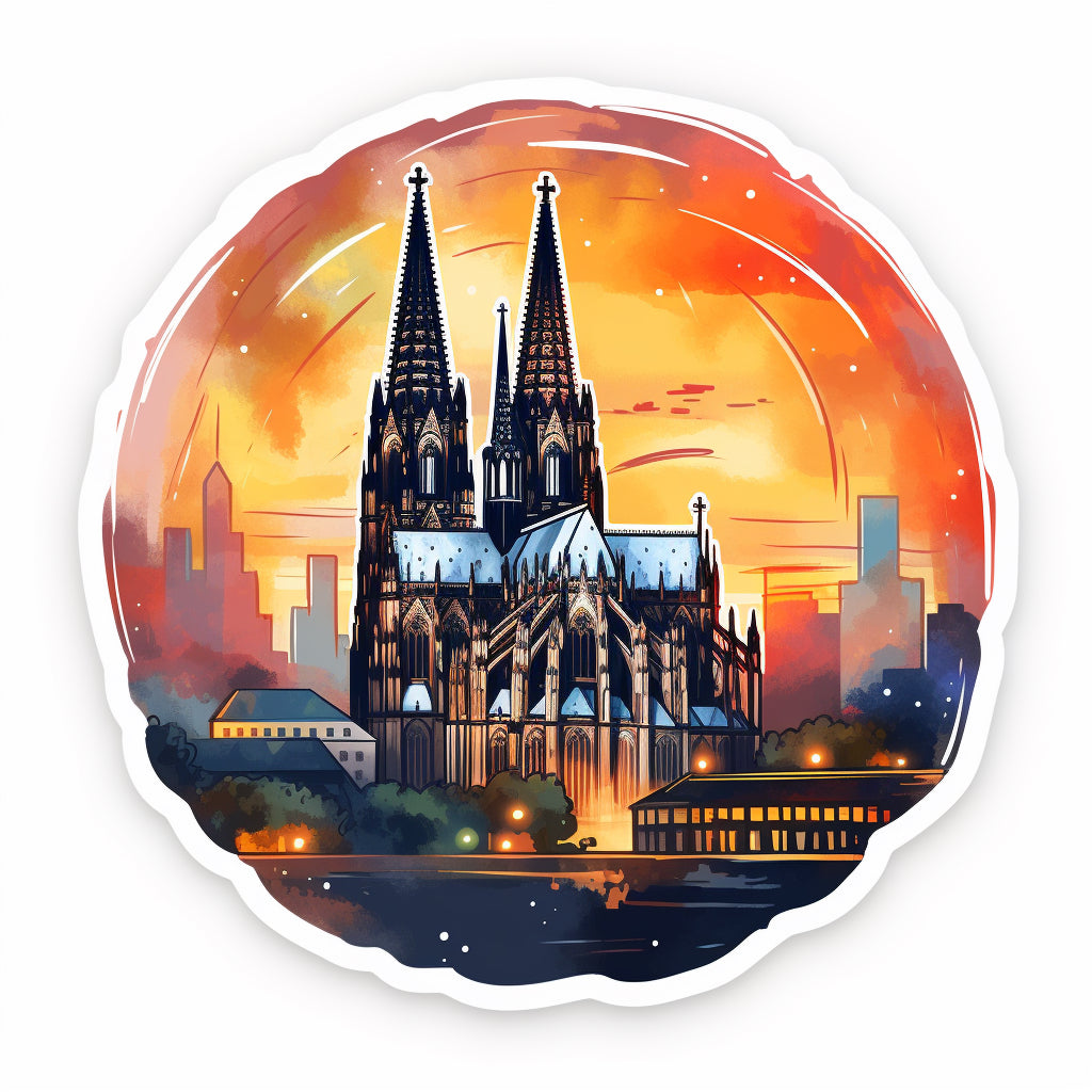 Kölner Dom-Aufkleber (4er-Set) – Verliebt in Köln